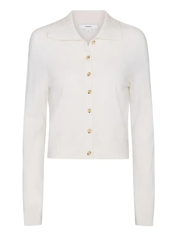 Vince Cashmere-wool Polo Cardigan - Off White