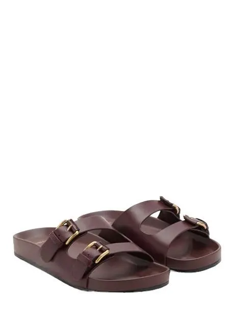 Mango Buckle-strap Sandals - Burgundy