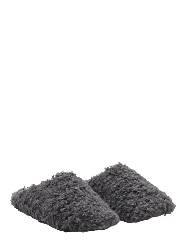 Mango Faux Shearling Slipper - Charcoal