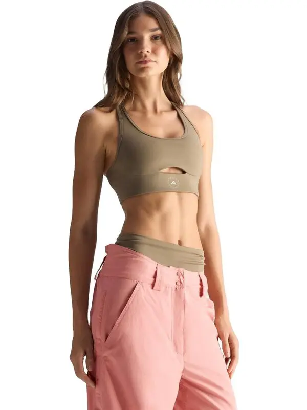 Adidas By Stella Mccartney Yoga Bra - Brown Moss