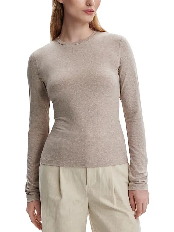 Varley Edna Long Sleeve Tee - Taupe Marl