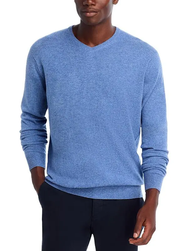 Peter Millar Crown Heritage Cashmere V-neck Sweater - Astral Blue