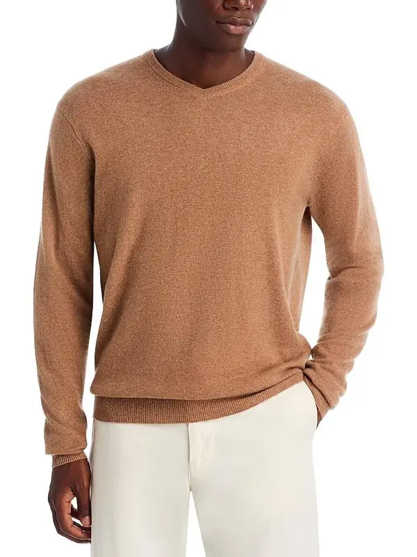 Peter Millar Crown Heritage Cashmere V-neck Sweater - British Tan