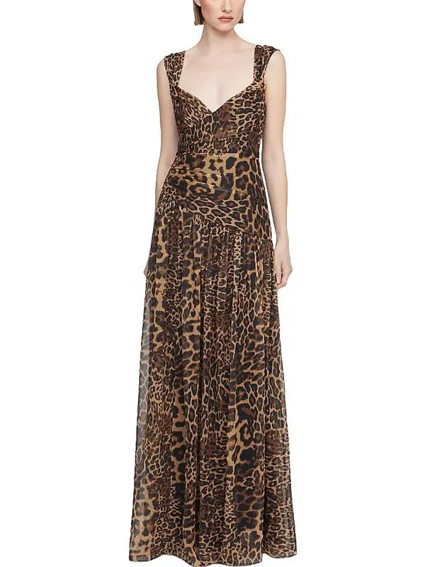 Halston Claudia Chiffon Gown - Leopard