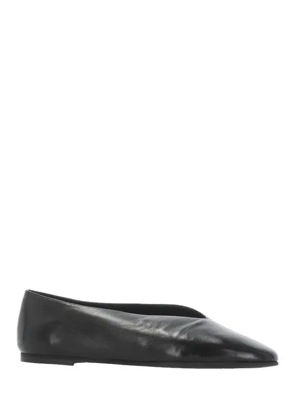 POEVE Leather Ballet Flats - Black