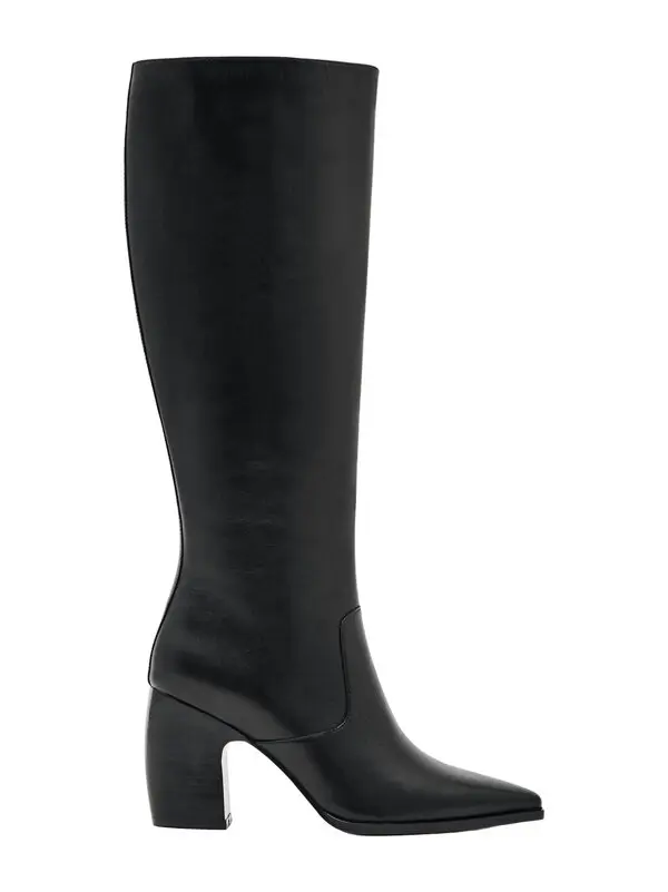 REISS Gabrielle Leather Knee-high Boots - Black