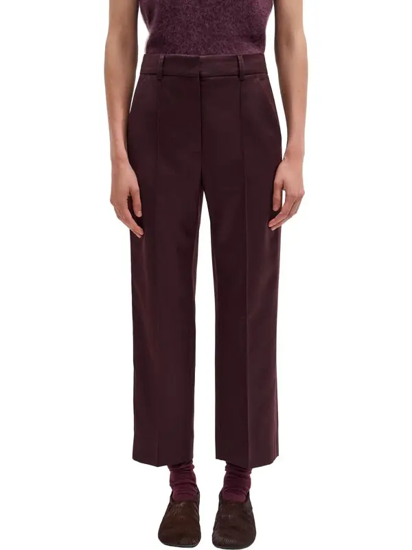 ME+EM Slim Crop Trousers - Bordeaux