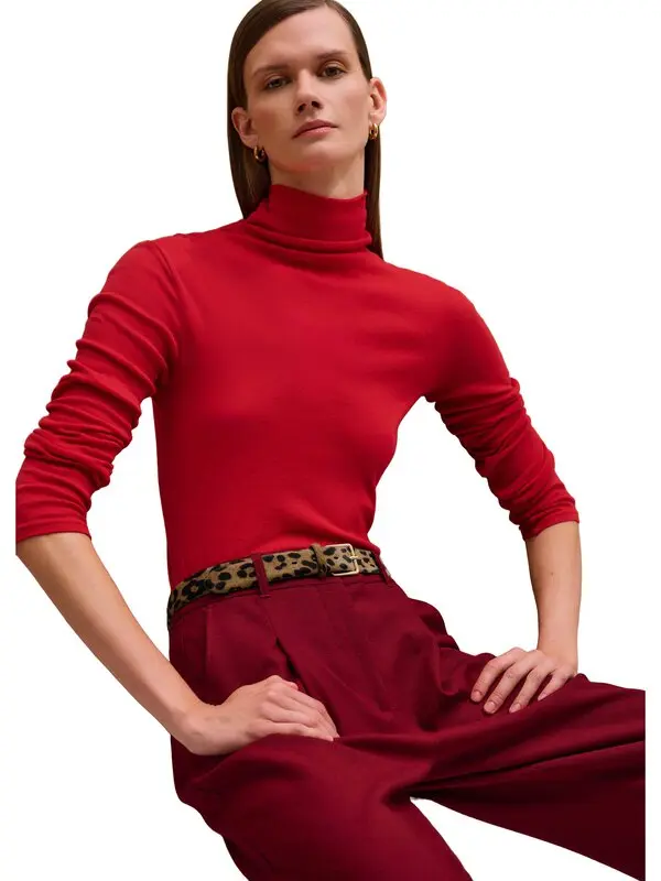 ME+EM High Neck Top - True Scarlet Red