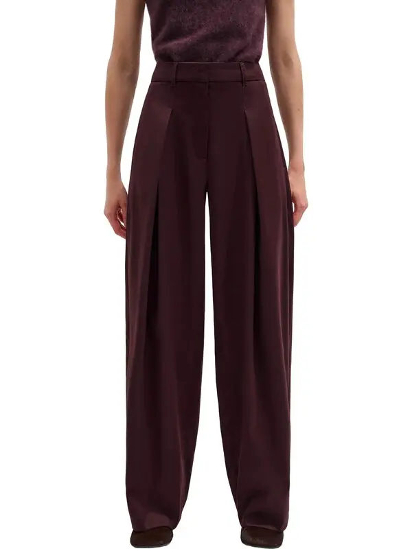 ME+EM Tapered Luxe Trouser - Bordeaux