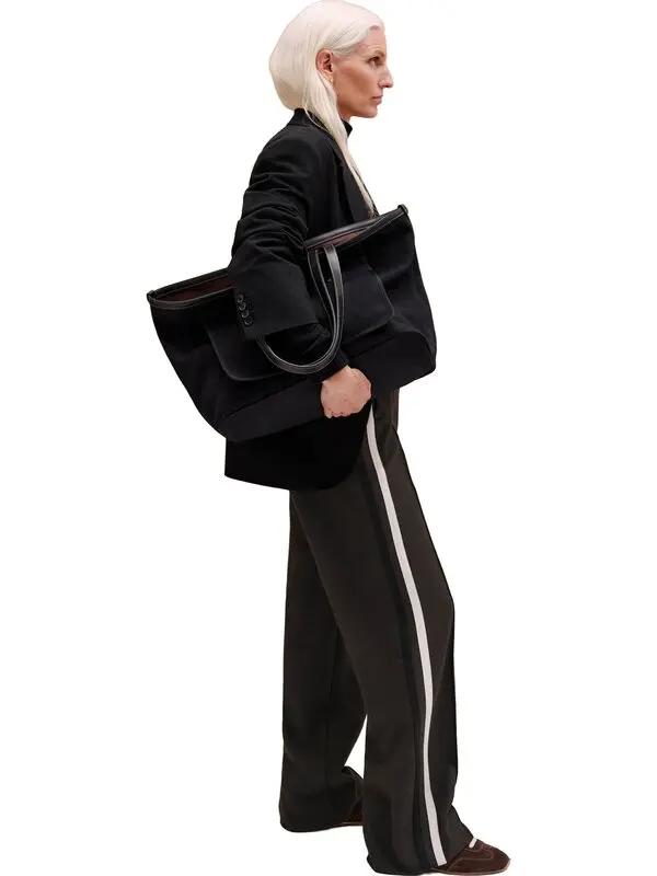ME+EM Contrast Side Stripe Relaxed Pant - Mole