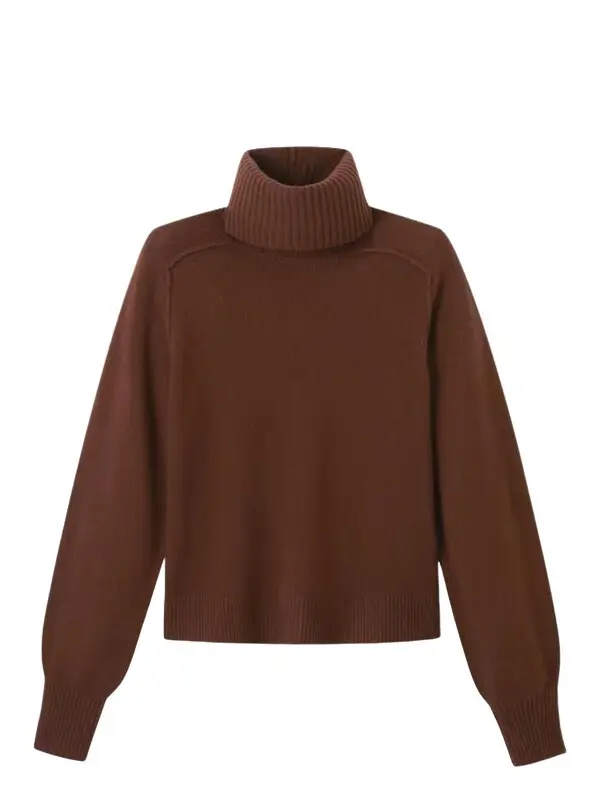 ME+EM Cashmere Jumper With Snood - Chestnut Brown