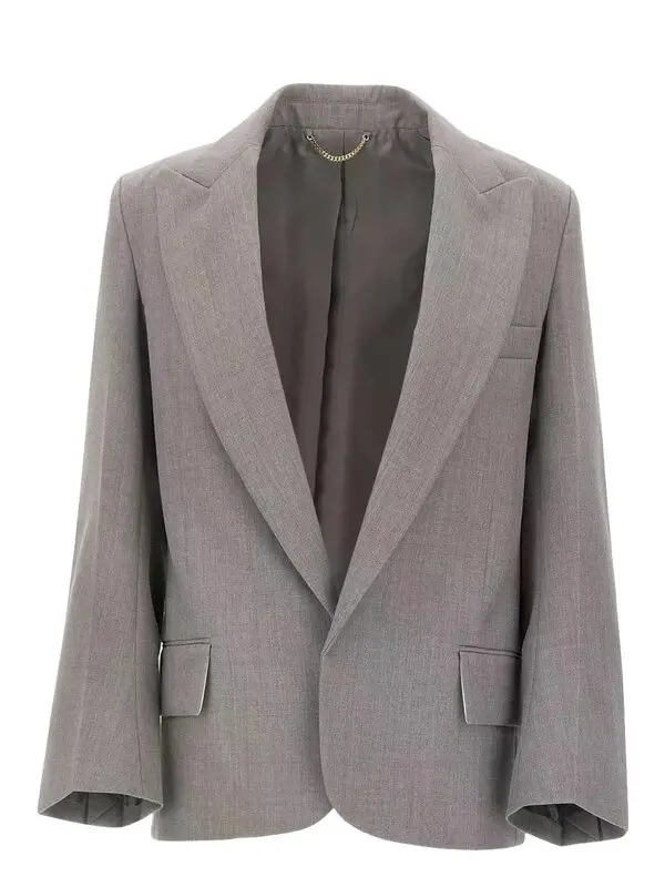 Victoria Beckham Peak-lapel Wool Blazer - Grey