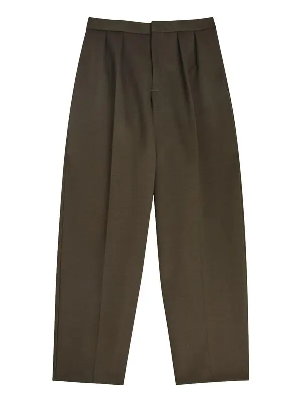 Jacquemus Woven Straight-leg Trousers - Khaki