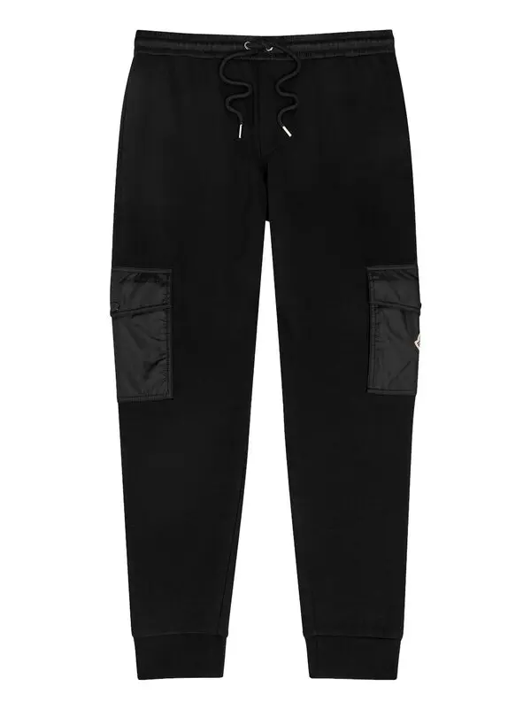 Moncler Cotton-blend Cargo Sweatpants - Black