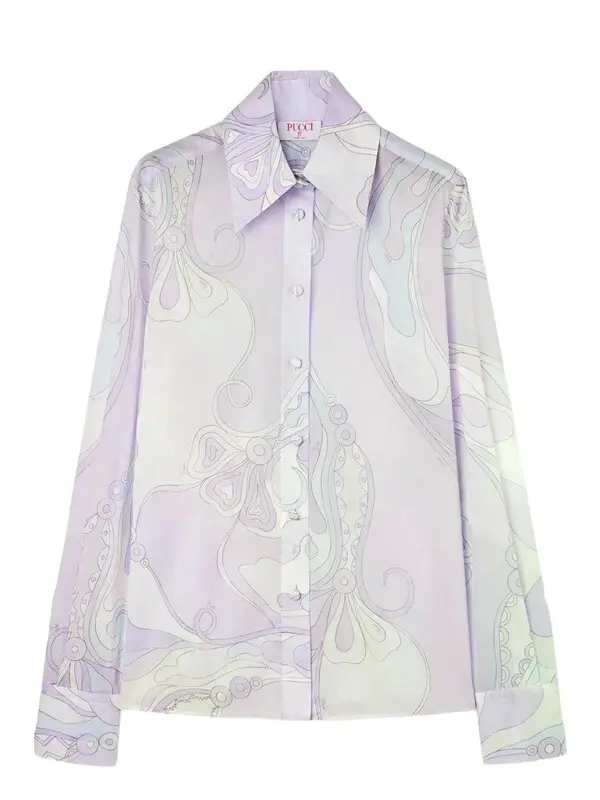 Emilio Pucci Orchidee-print Cotton Shirt - Purple