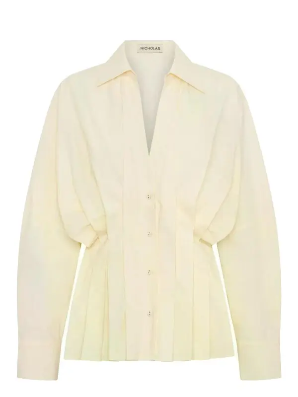 NICHOLAS Pleated Shirt - Neutrals