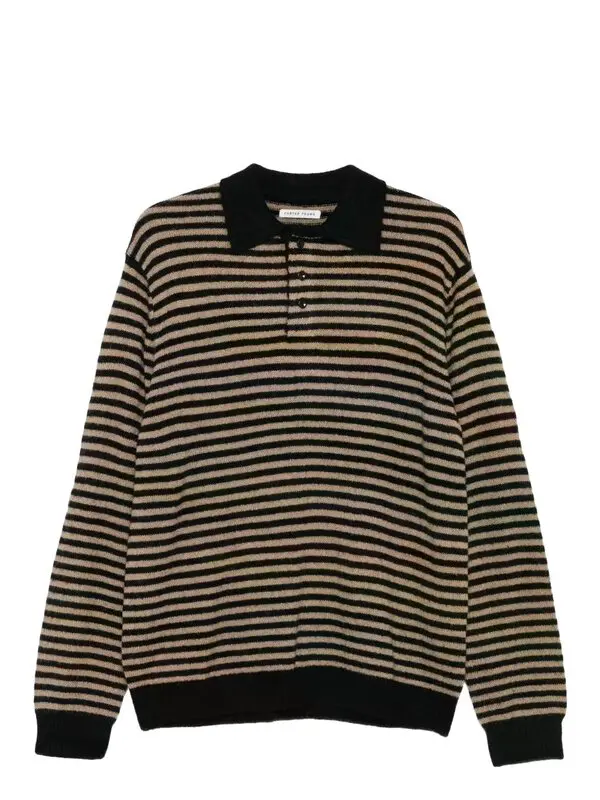 CARTER YOUNG Leigh Striped Polo Shirt - Black
