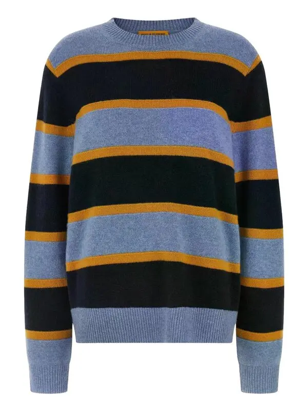 Guest In Residence Striped Crew-neck Sweater - Blue
