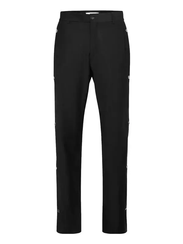 Philipp Plein Monogram-insert Straight-leg Trousers - Black