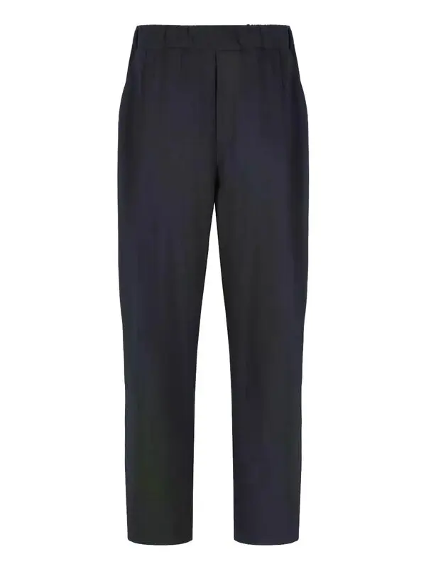 LANEUS Patch-pocket Wool Trousers - Blue