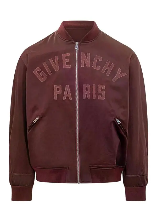 Givenchy Couture Seam Logo Bomber Jacket - Red