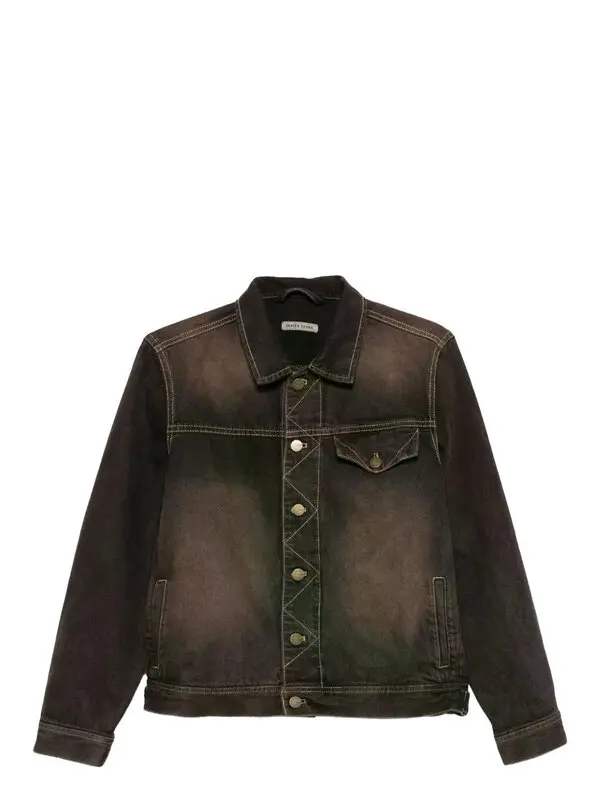 CARTER YOUNG Overdyed Denim Trucker Jacket - Brown