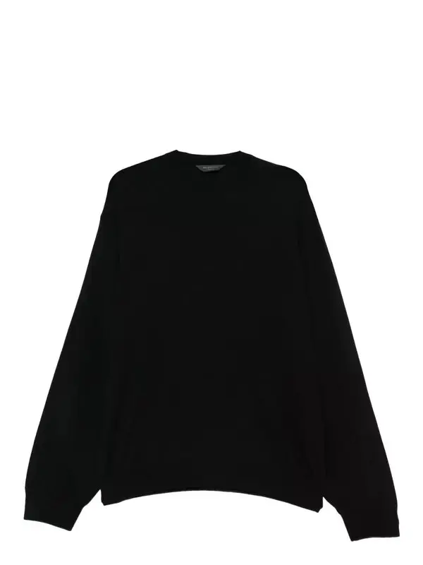 Balenciaga Round-neck Panelled Sweater - Black