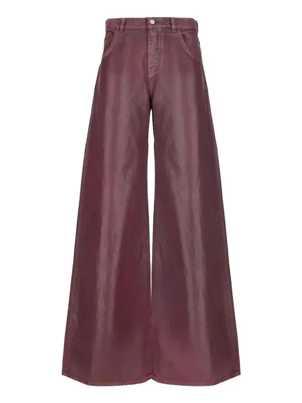 LANEUS Coated Trousers - Red