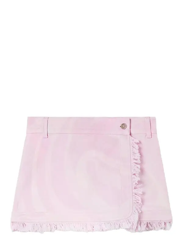 Emilio Pucci Marmo-print Denim Skirt - Pink