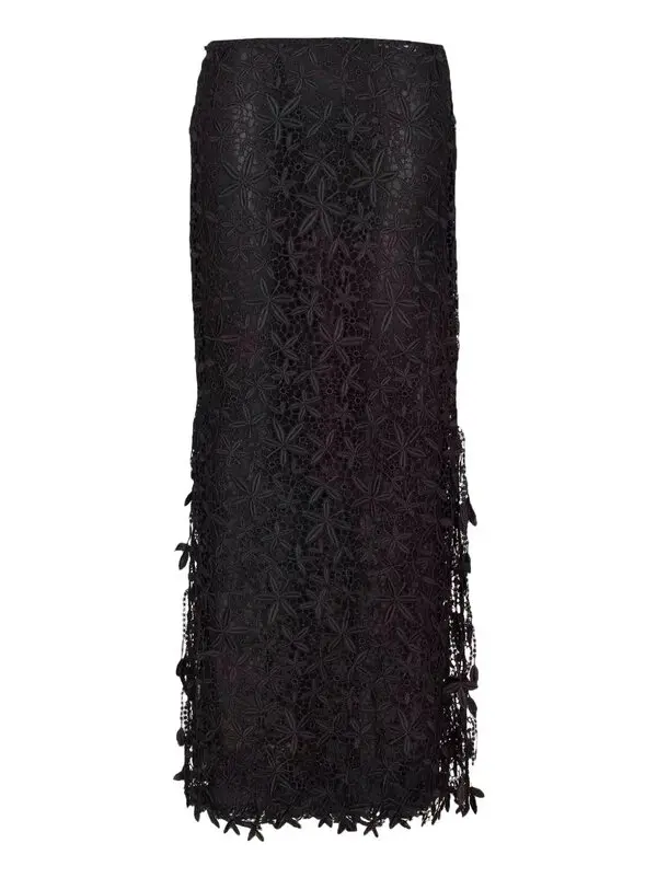 TOTEME Floral Lace Skirt - Black