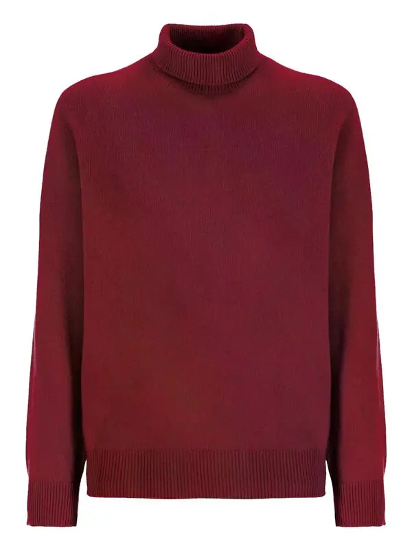 LANEUS Turtleneck Sweater - Red