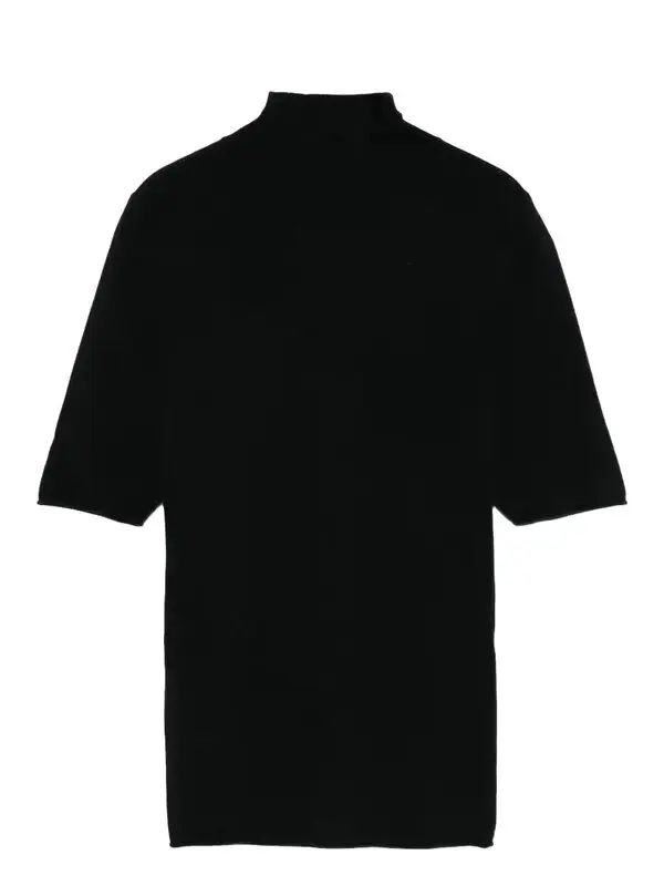 GOTHA High-neck Short-sleeve Sweater - Black