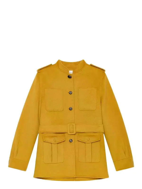 Malìparmi Belted Patch-pocket Military Coat - Yellow