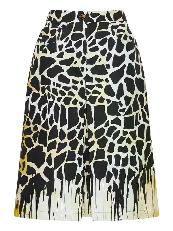 Malìparmi Giraffe-print Pleated Skirt - Black