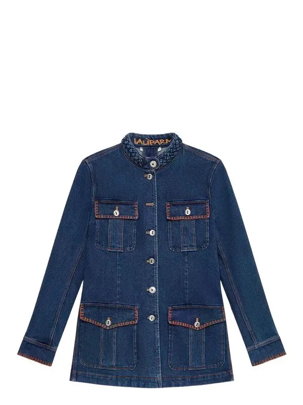 Malìparmi Contrast-stitching Denim Jacket - Blue