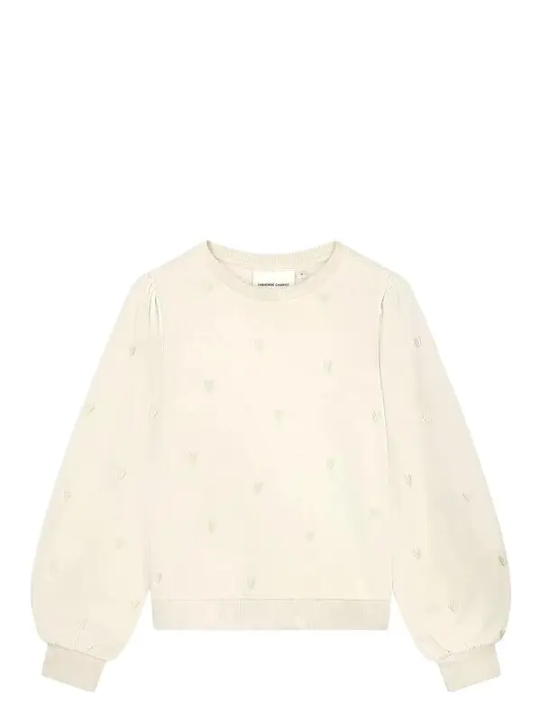 FABIENNE CHAPOT Dina Heart Puff-sleeve Sweatshirt - Neutrals