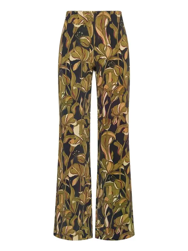 Malìparmi Floral-print Trousers - Green