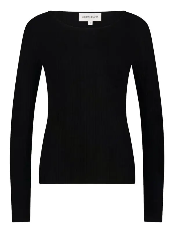 FABIENNE CHAPOT Alida Ribbed T-shirt - Black