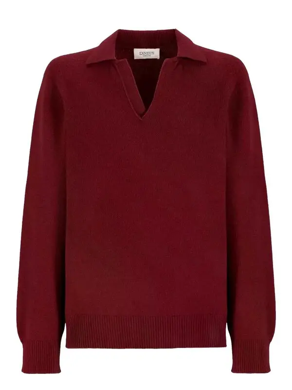 LANEUS V-neck Sweater - Red