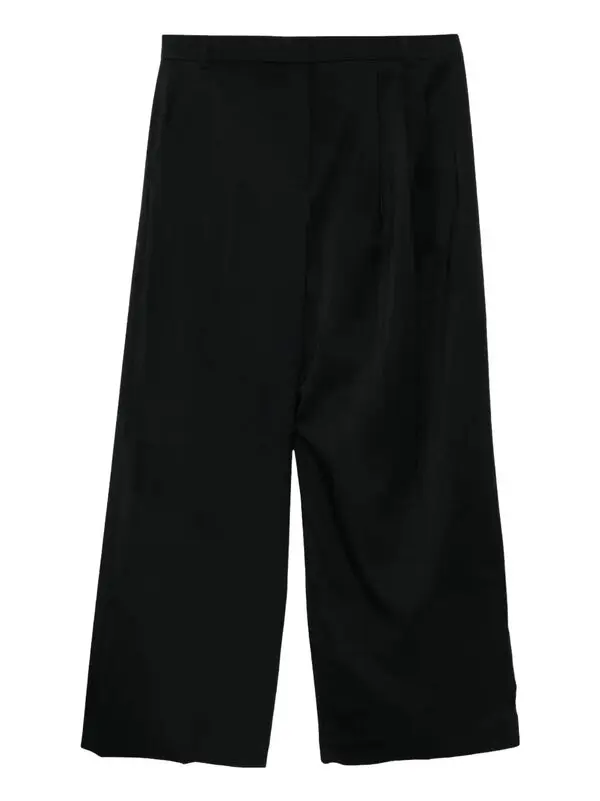 PUSHBUTTON Pleat-detail Wide Leg Trousers - Blue