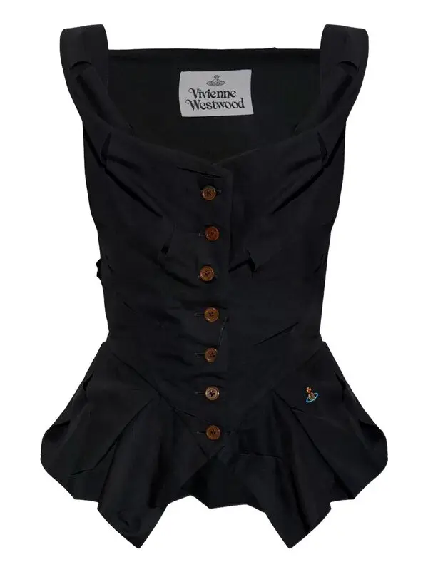 VIVIENNE WESTWOOD Orb-detail Peplum Top - Black