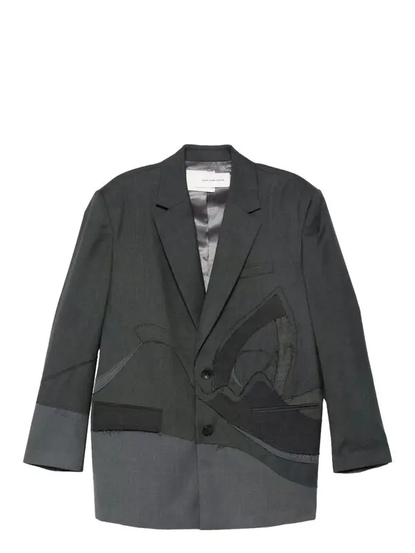FENG CHEN WANG Patchwork Single-breasted Blazer - Grey
