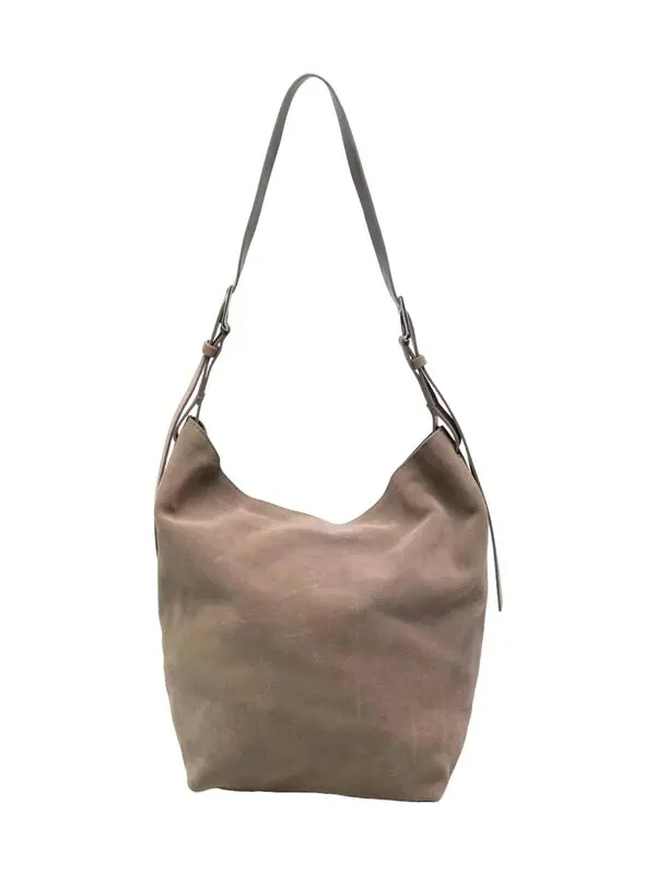 P.a.r.o.s.h Buckle-fastening Suede Shoulder Bag - Neutrals