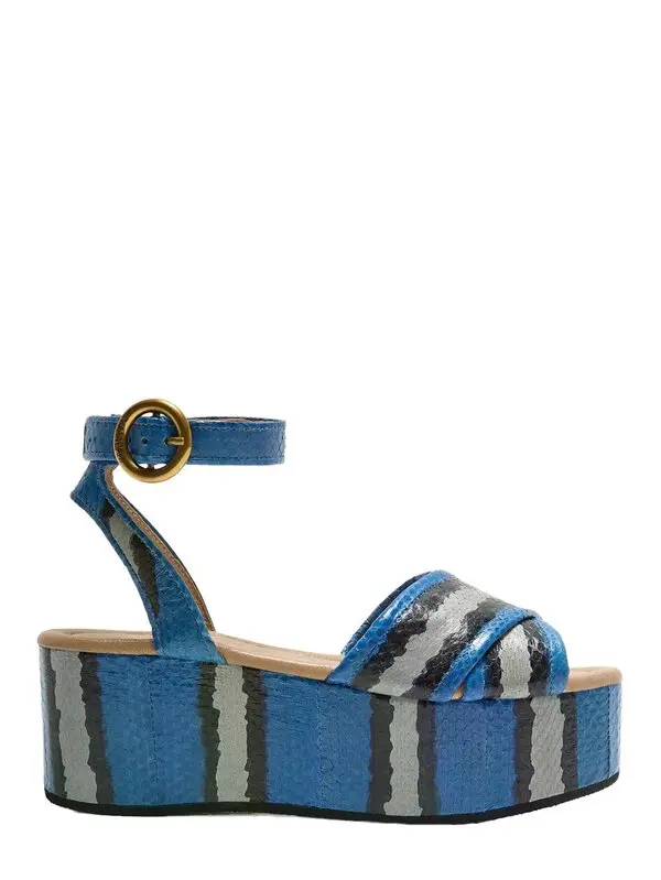 Malìparmi Striped Platform Sandals - Blue