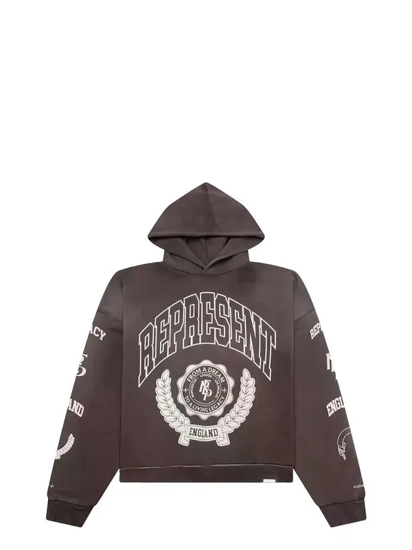 REPRESENT Logo-print Hoodie - Brown