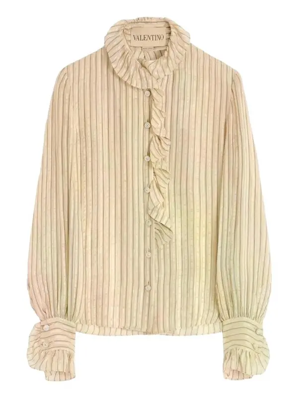 Valentino Garavani Seersucker Lamé Shirt - Neutrals