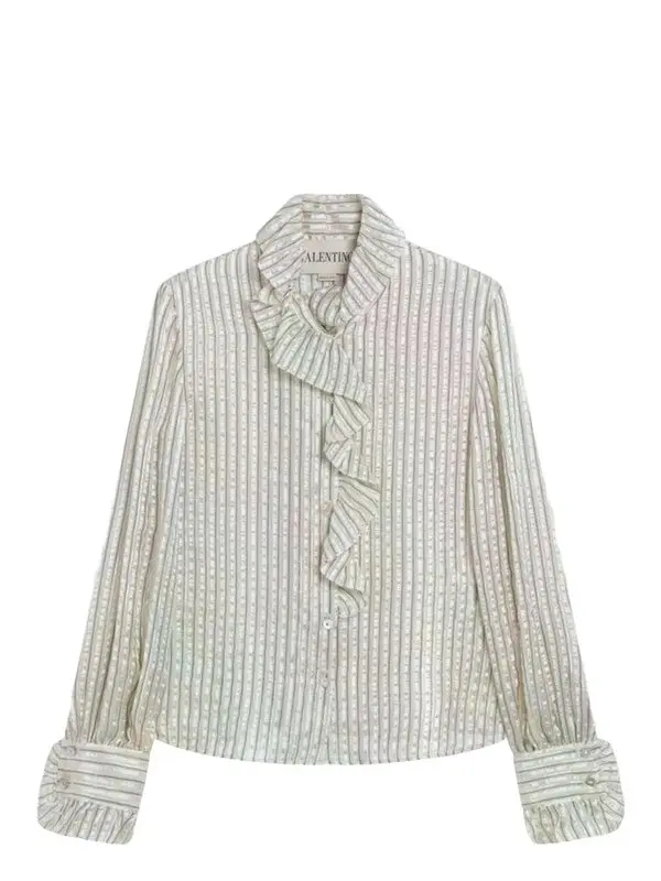 Valentino Garavani Seersucker Lamé Shirt - Neutrals
