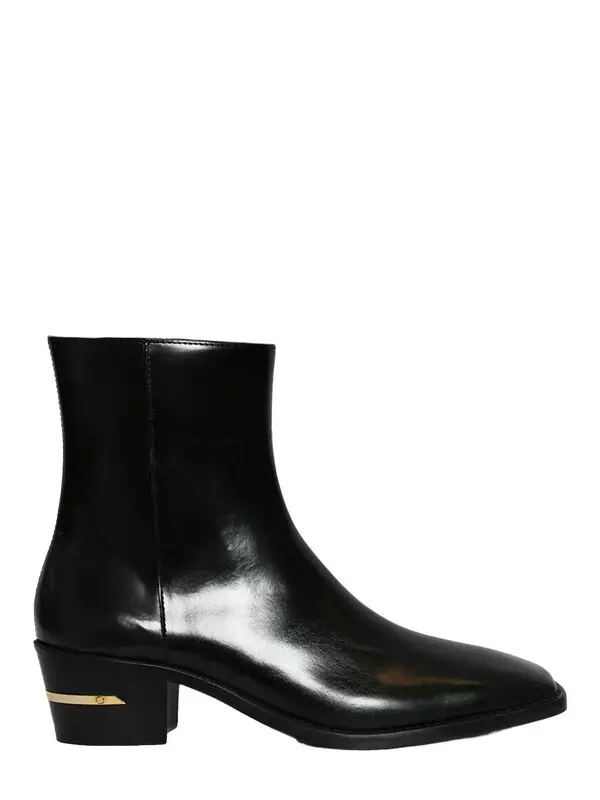 Amiri Leather Boots With Metallic Heel - Black