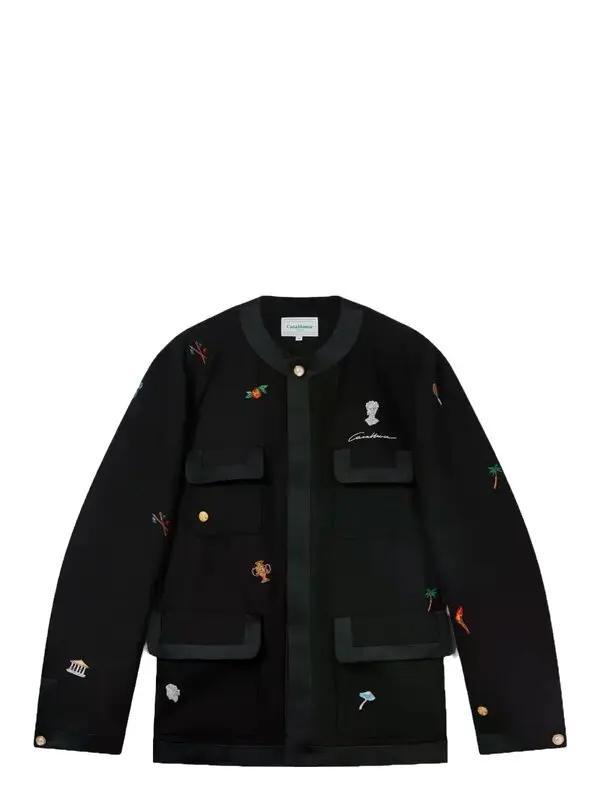 Casablanca Embroidered Pocket Jacket - Black