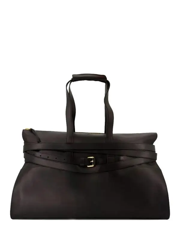 Moschino Belted Leather Tote - Black